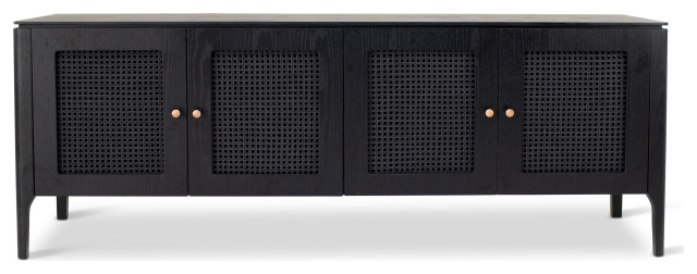 Modern Brazilian, Missione, Cane Buffet, Ebano Frame, Ebano Cane ...