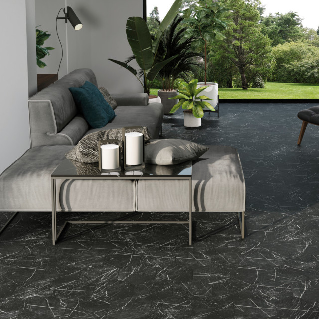 Timeless Hex Marquina Porcelain Floor and Wall Tile - Contemporary ...