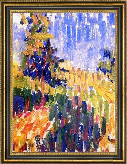 Thomas Pollock Anschutz Landscape with Grey Sky - 18" x 24" Framed ...