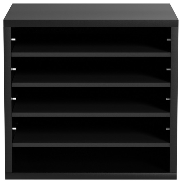 5 Compartments Wood File Organiser Office Mailbox with Adjustable ...