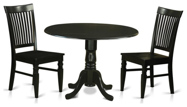 Atlin Designs 3-piece Wood Table and Dining Chair Set in Black ...