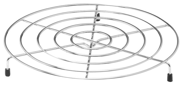 YBM Home Chrome Plated Steel Footed Wire Plate Steam Rack Trivet ...