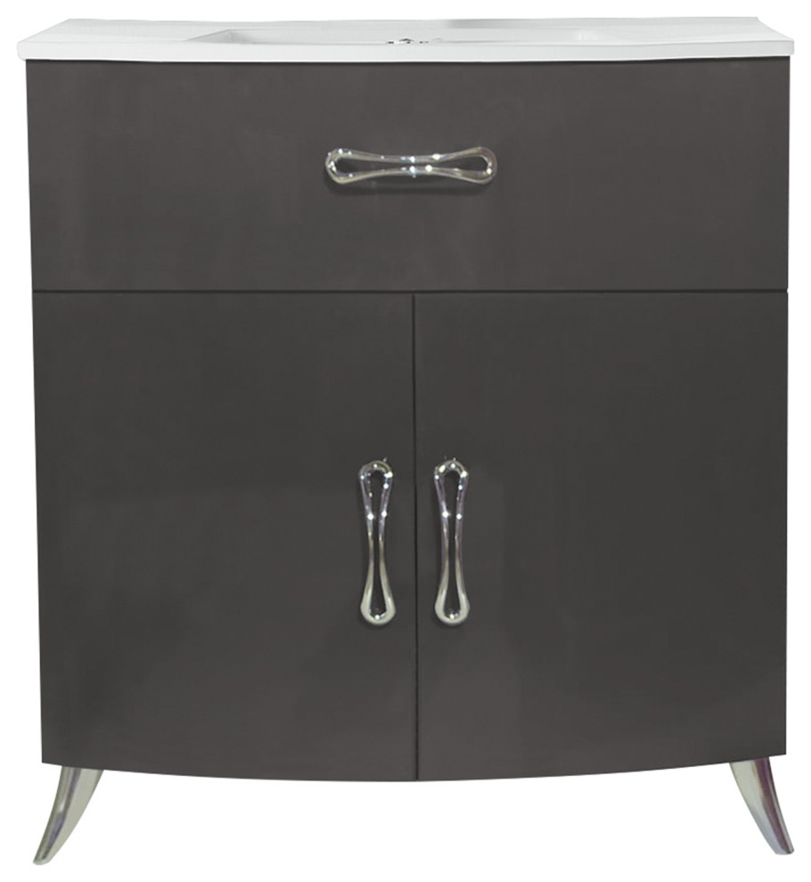 Eviva Lina 32" Gray Freestanding Vanity - Contemporary - Bathroom ...
