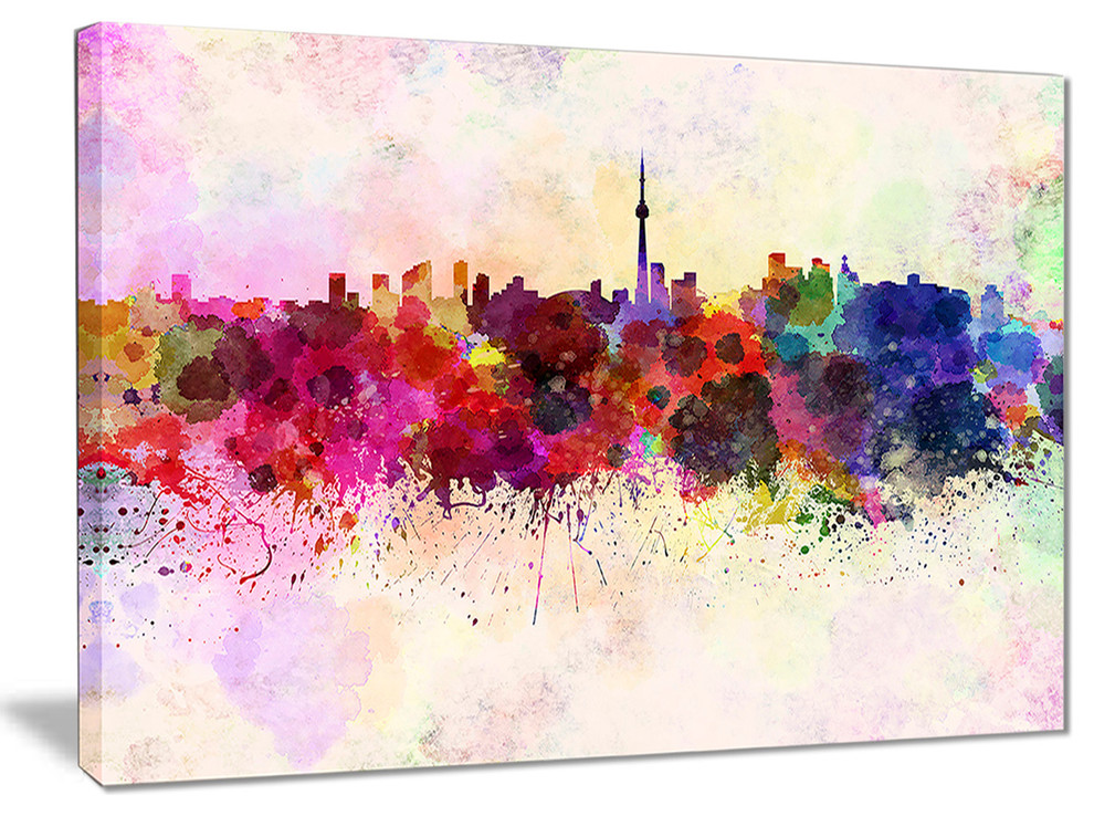 "Toronto Skyline" Cityscape Canvas Artwork Print, 20"x12 ...