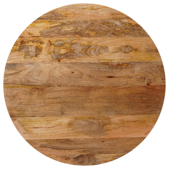 Krissa 30" Round Mango Wood Coffee Table, Natural Mango - Transitional ...