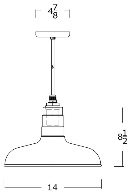 14" Classic Steel Pendant Light Fixture, the Malibu - Industrial ...