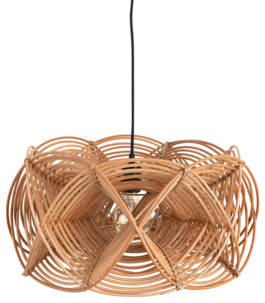 Hand-Woven Rattan Pendant Lamp - Tropical - Pendant Lighting - by Olive ...