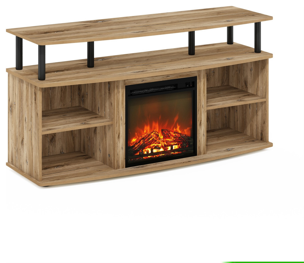 Furinno Jensen Open Shelving Storage Fireplace Entertainment ...