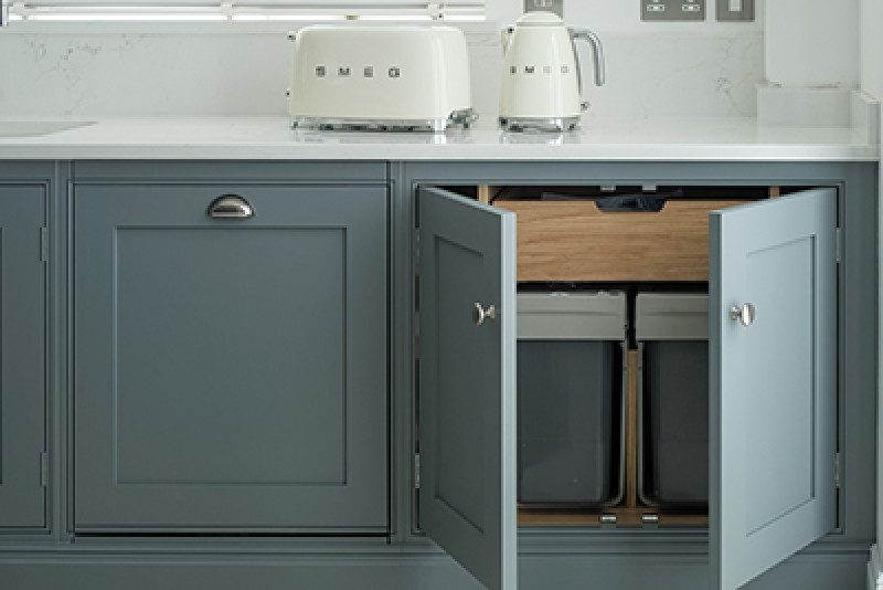 Farrow & Ball De Nimes & Stiffkey Blue Shaker Kitchen - Traditional ...