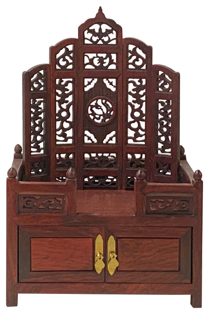 Chinese Rosewood Furniture Offering Shrine Miniature Display Art ...