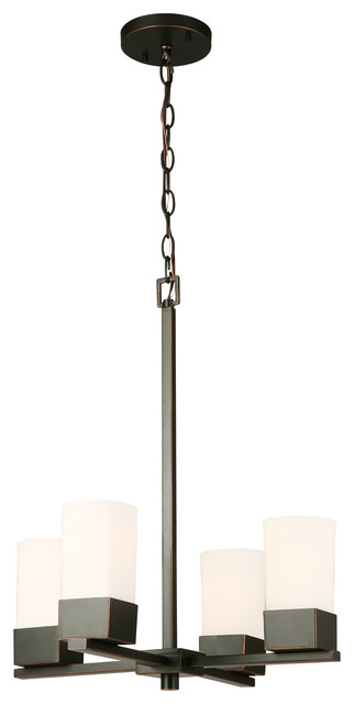 Eglo 4x60w Chandelier W/ Oil Rubbed Bronze Finish & Frosted Glass ...