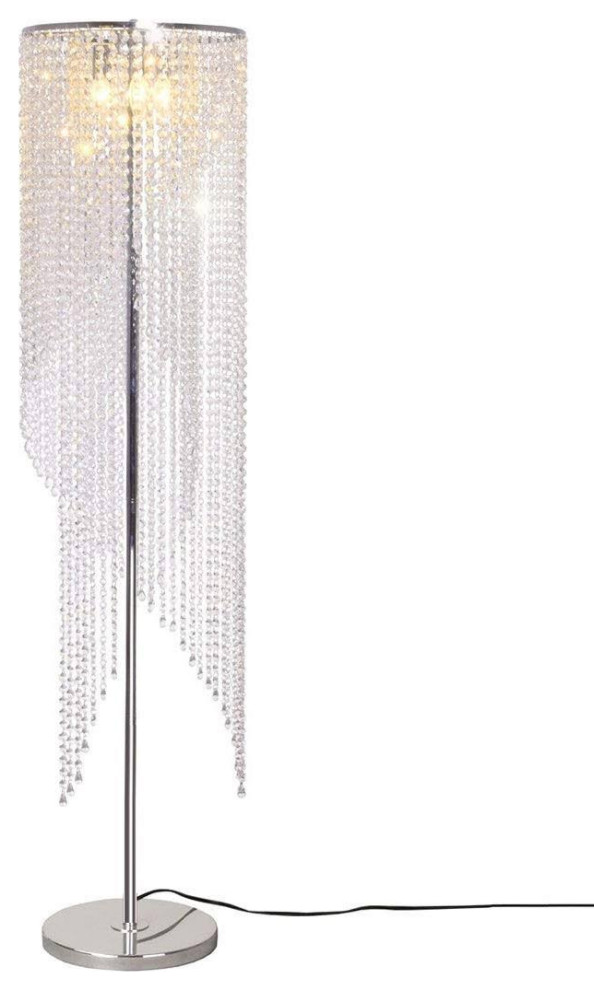 Cossonay | Modern LED Floor Lamp With Crystal Veil - Contemporary ...