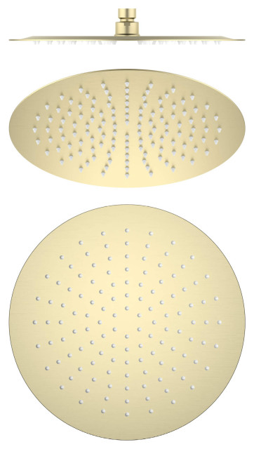 Circular 12" Metal Ultra Thin Profile Rain Shower Head 1.75 GPM ...