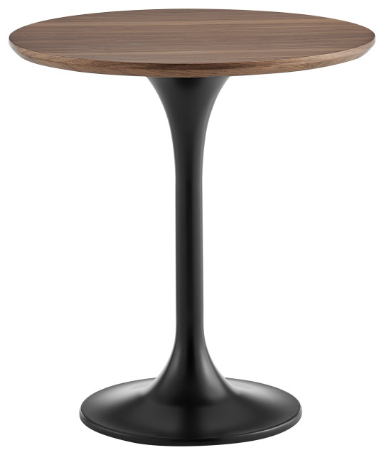 Astrid Side Table with Oak Veneer Top and Matte Black Base - Midcentury ...