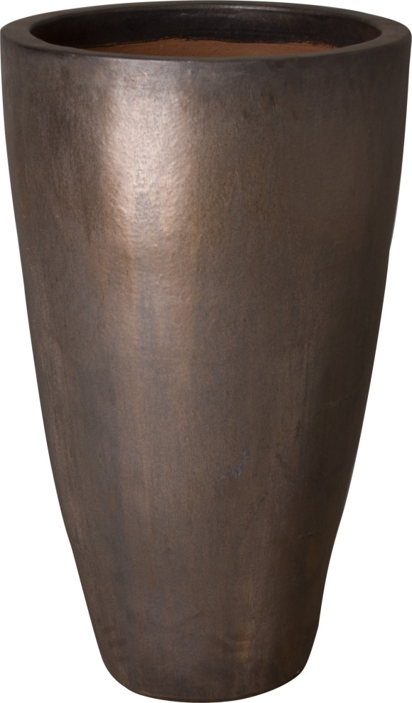 Round Tall Planter, Large - Transitional - Indoor Pots And Planters ...