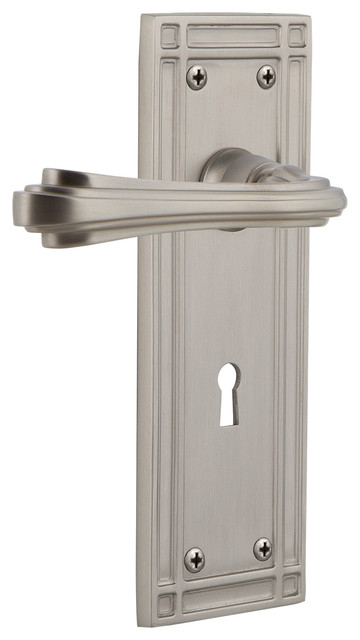 Mission Plate With Keyhole Fleur Lever, Single Dummy - Surface Mounted ...