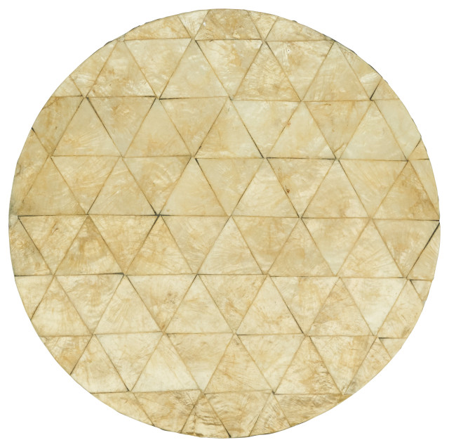 Geometric Capiz Design Table Mats, Set of 4, Gold, 15", 15 ...