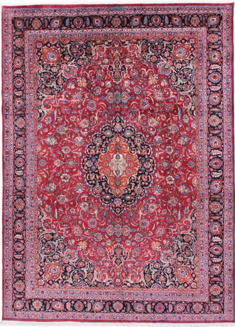 Persian Rug Mashhad Signed 13'4"x9'9" Hand Knotted, 13'4"x9'9 ...