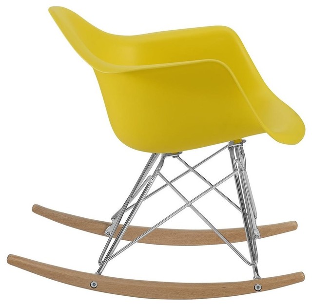 Modern Yellow Rocker Kids Chair, 17.5"Lx16.5"Wx18.5"H - Contemporary ...