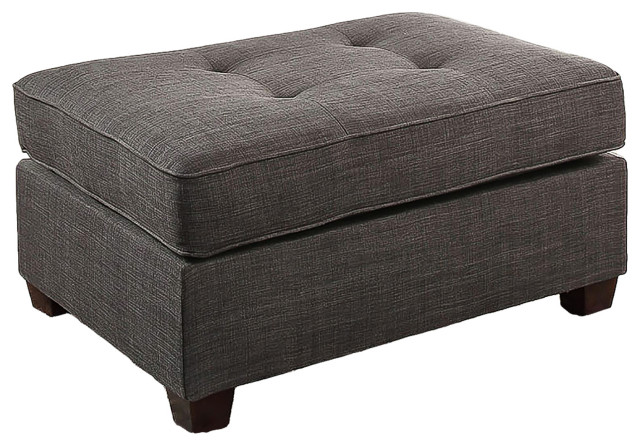 Cocktail Ottoman With Accent Tufting Transitional Footstools And