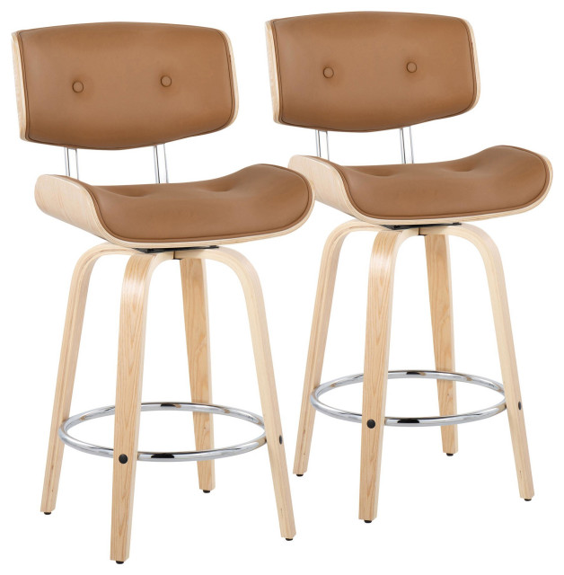 Lombardi 26" Fixed-Height Counter Stool, Set of 2 - Midcentury - Bar ...