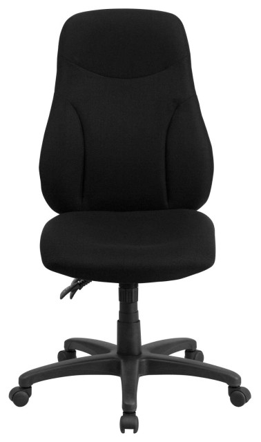 Ergonomic High Back Black Fabric Office Chair with Multifunction Swivel ...