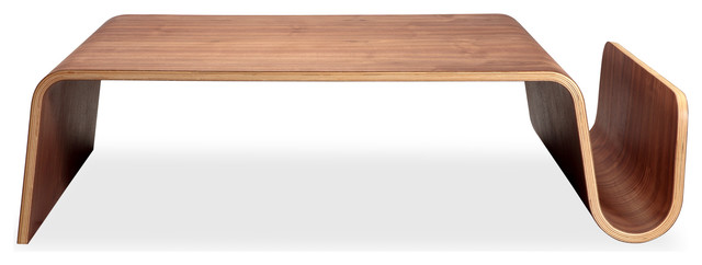 Scando Midcentury Modern Plywood Coffee Table, Walnut Wood - Midcentury ...