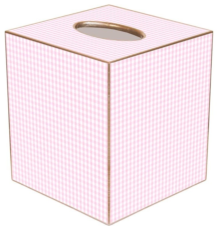 TB664-Pink Gingham Tissue Box Cover - Farmhouse - Tissue Box Holders ...
