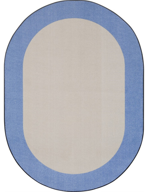 Easy Going 7'8" x 10'9" Oval area rug in color Light Blue ...