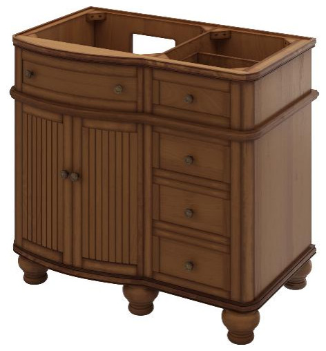 Compton Traditional Walnut 48" Oval Sink Vanity with Carrara Marble Top ...
