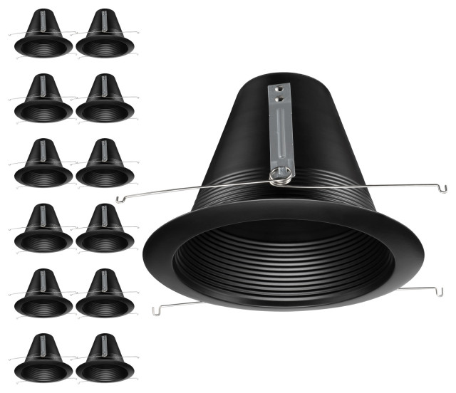 24 Pack 6" Recessed Light Trim, Full Metal, Anti-Glare Ceiling Can ...