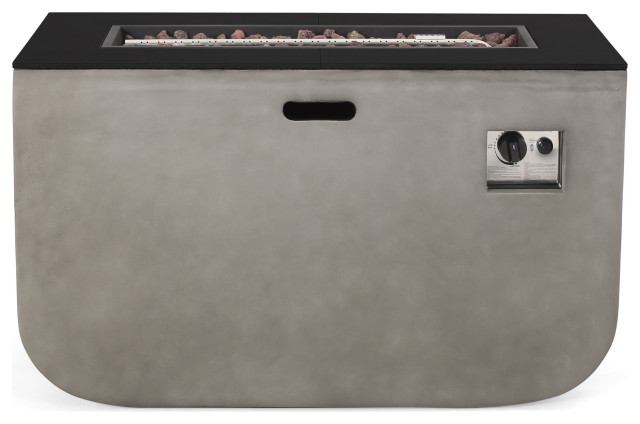 Gwen Outdoor Modern 40-Inch Rectangular Fire Pit - Industrial - Fire ...