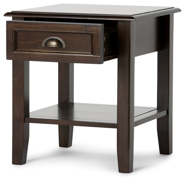 Burlington Solid Wood 18 Inch Wide Square End Side Table In Mahogany ...