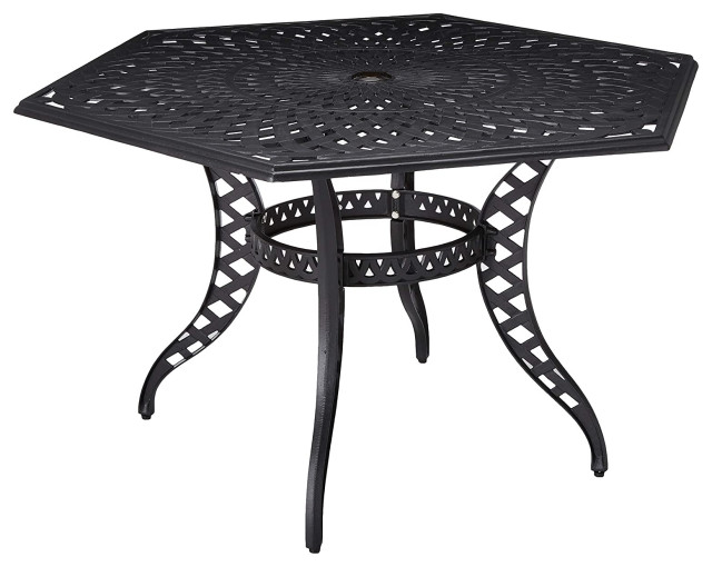 Patio Dining Table, Hexagonal Design & Mesh Patterned Top, Antique ...