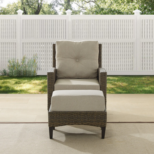 Rockport 2Pc High Back Wicker Outdoor Chair Set - Tropical - Outdoor ...