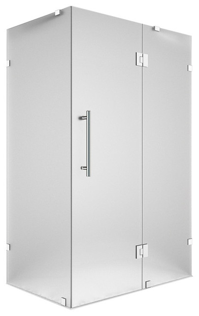 Avalux Frameless Shower Enclosure Frosted Glass, Chrome, 34"x38"x72 ...