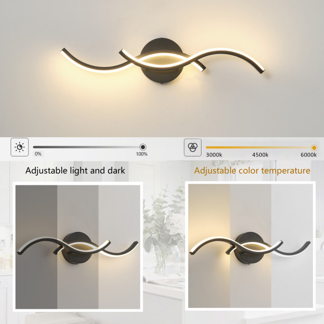 Modern Wave Linear LED Dimmable Vanity Light With Silicone Strip ...