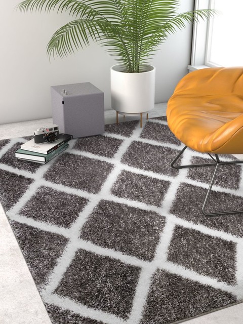 Well Woven Corsa Miraculous Gray Modern Shag 5'x7' Area Rug, 3'3''x5 ...