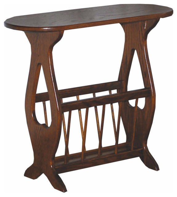 Amish Made Oak Oval-Top Oak Magazine Rack - Transitional - Magazine ...
