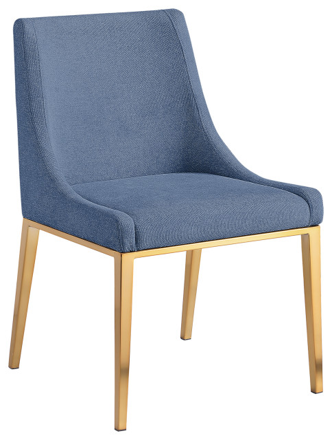 Haines Linen Textured Polyester Fabric Dining Chair - Contemporary ...