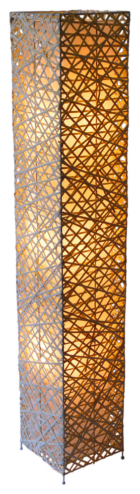 Handmade Modern Bamboo Rectangle Floor Lamp - Contemporary - Floor ...