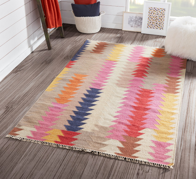 Caravan Hand-Woven Reversible Rug, Multi, 2'3"x8' - Contemporary - Hall ...