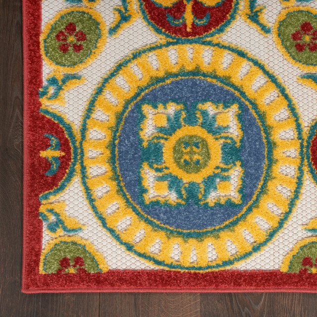 Nourison Home 6'x9' Aloha Red Multi-Color Area Rug, 6'x9 ...