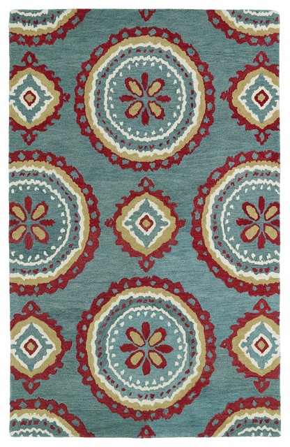 Kaleen Global Inspirations Collection Rug, Teal, 5'x7'9" - Contemporary ...