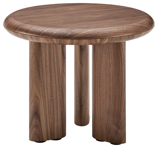 Albert 24" Round Side Table, American Walnut - Transitional - Side ...
