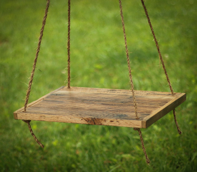 Rope Suspended Outdoor Table - Farmhouse - Outdoor Side Tables - by ...