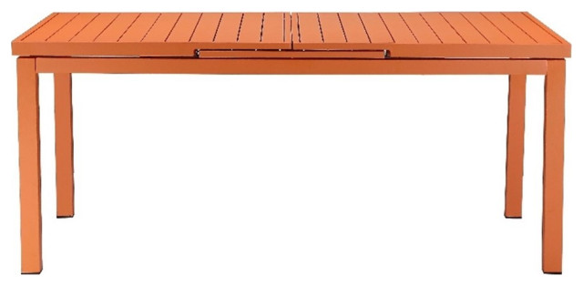 Pangea Home Miami 30x95" Modern Aluminum Extension Table in Orange ...