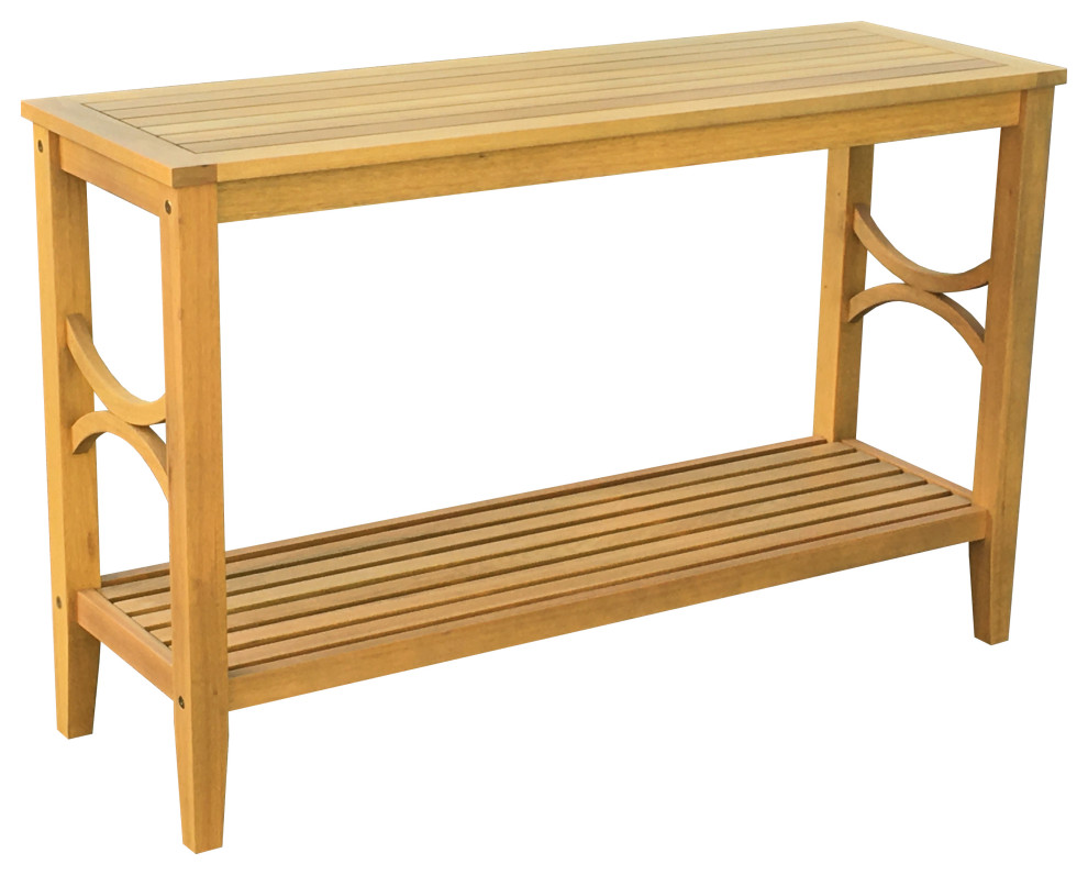 Indoor/Outdoor Teak Console Bar Table - Transitional - Console Tables ...