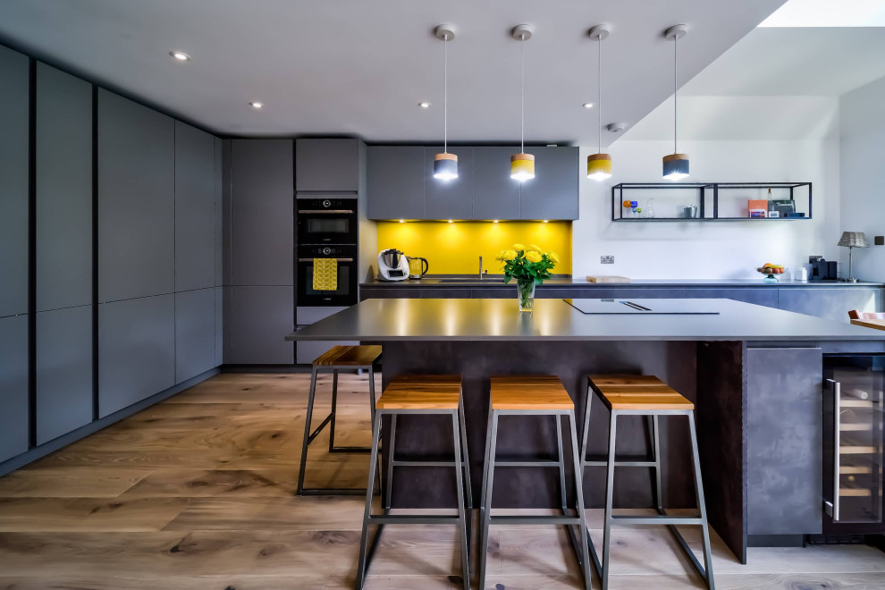 Modern Grey & Yellow Kitchen in Ham - Modern - Kitchen - London - by ...
