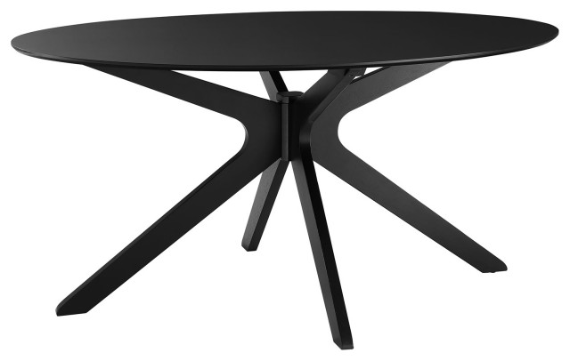 Traverse 63" Oval Dining Table Black Black - Midcentury - Dining Tables ...